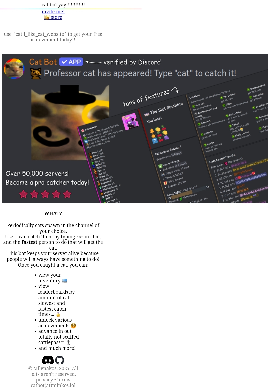 Cat Bot Website | Cat Bot